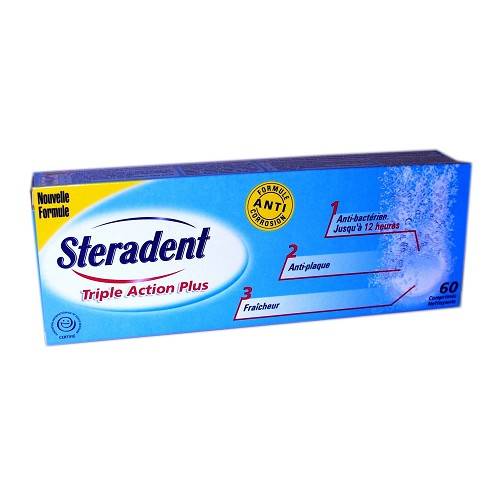 STERADENT TRIPLE ACTION PLUS 60 COMPRESSE - Mister Salute